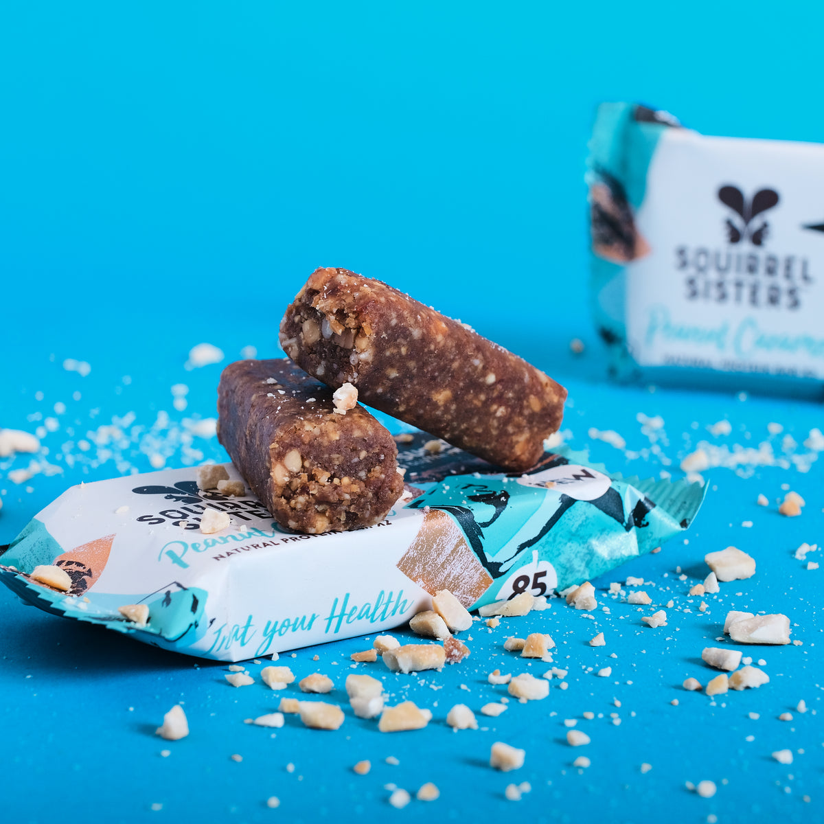 Squirrel Sisters Peanut Caramel Snack Bar – Vegan, Gluten-Free, No Add